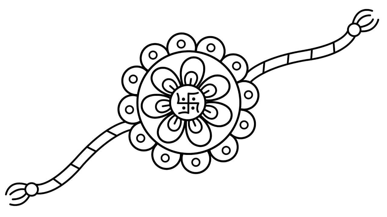 Very easy rakhi drawing| Rakshabandhan special Card drawing| How to ...