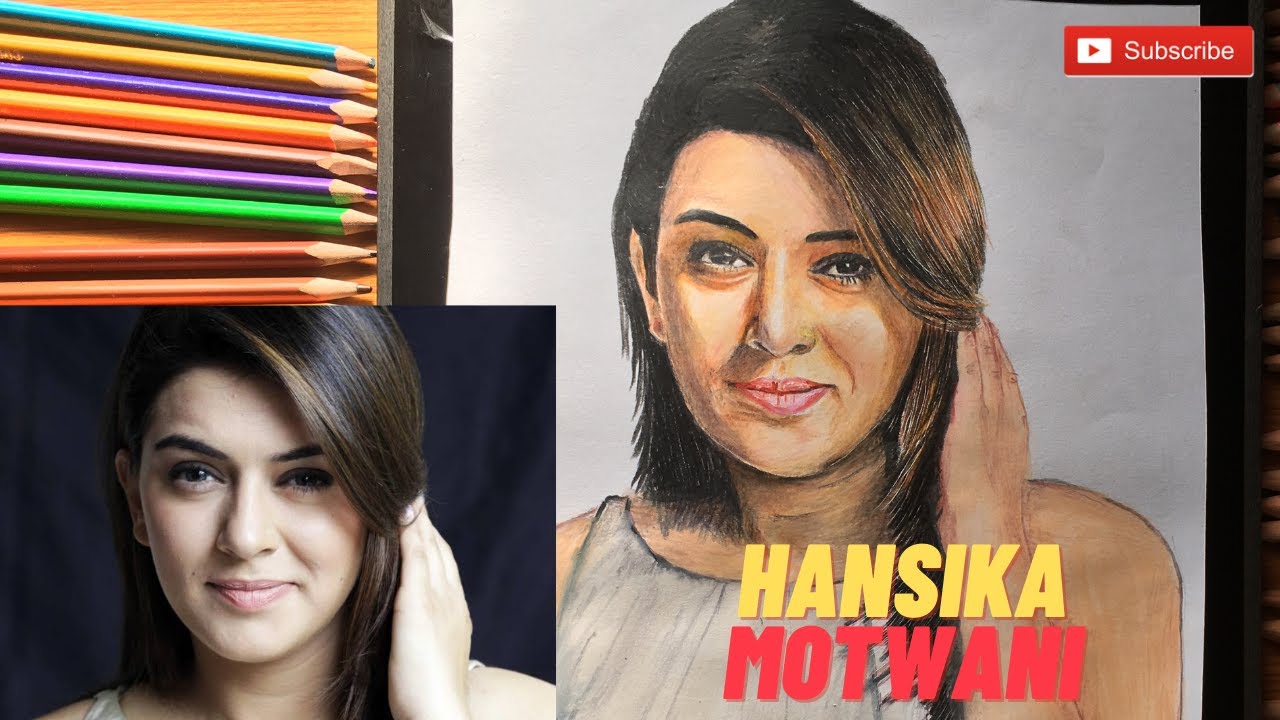 Hyper Realistic Drawing of HANSIKA MOTWANI ACTRESS | Pencil's world| My ...