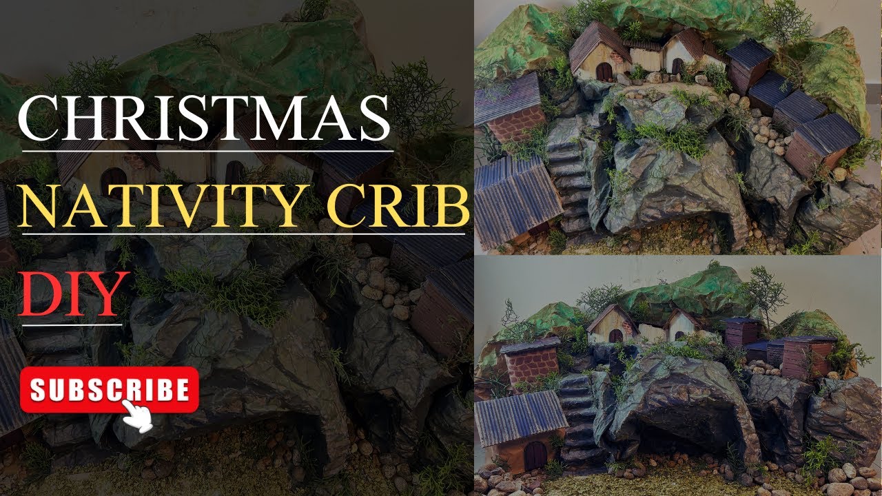 CHRISTMAS NATIVITY CRIB made with cardboard and paper/ zero budget craft/ pulkoodu / Nativity ...