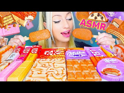 ASMR EATING CHOCOLATE MILKA & KITKAT, ICE CREAM, CANDY BARS, 초콜릿 디저트, 초코아이스크림 (DESSERT) MUKBANG 먹방