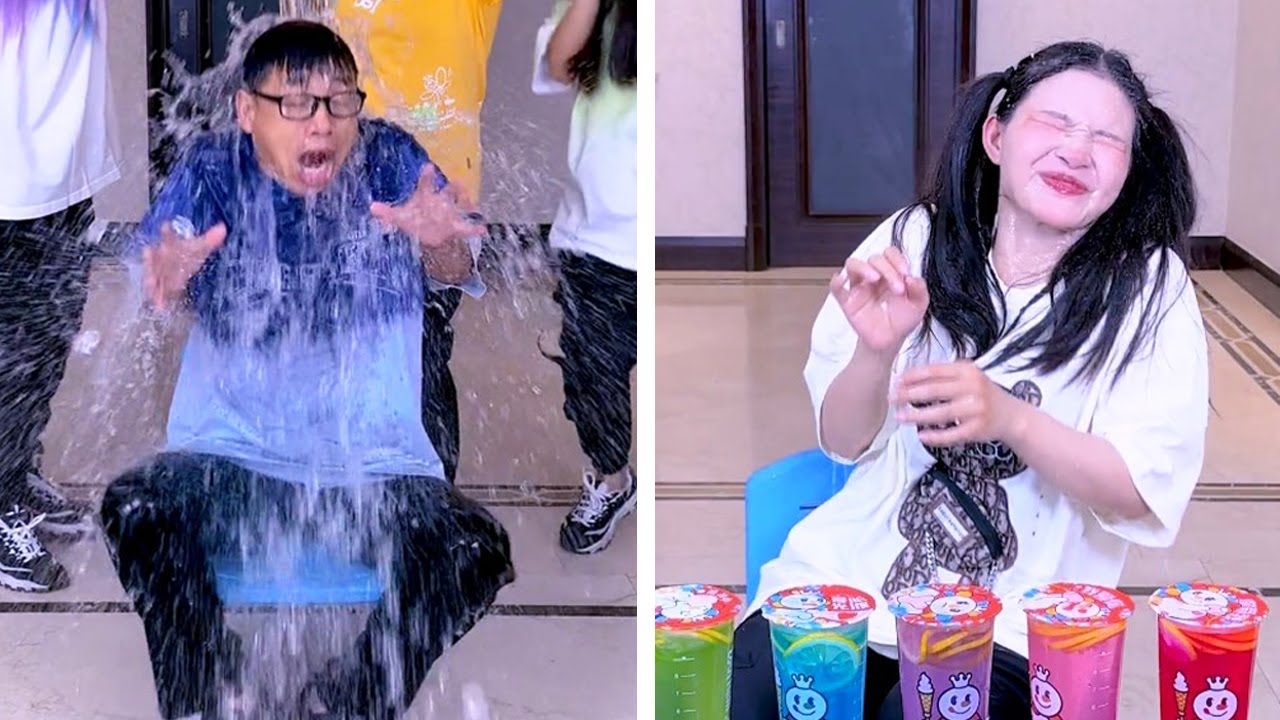 Water Splashing Challenge, The Loser Will Be Soaked! #Funnyfamily# ...