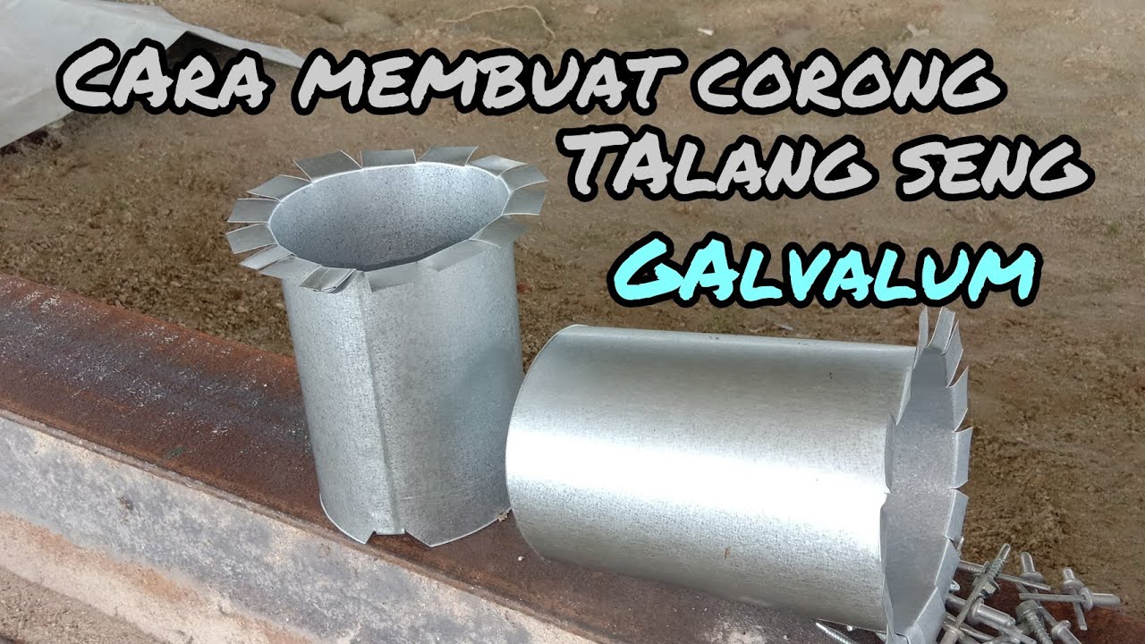 cara membuat corong talang seng galvalum - YouTube