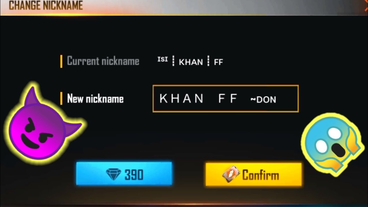 free fire name change 😱op name KHAN FF DON 👽video like and share kar do ...