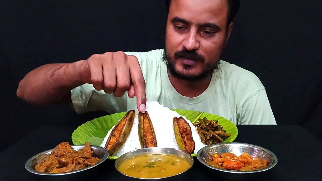 Today Eating Mushroom Dal Barbati Sabji Portal Fry Rice |Ram Eating ...