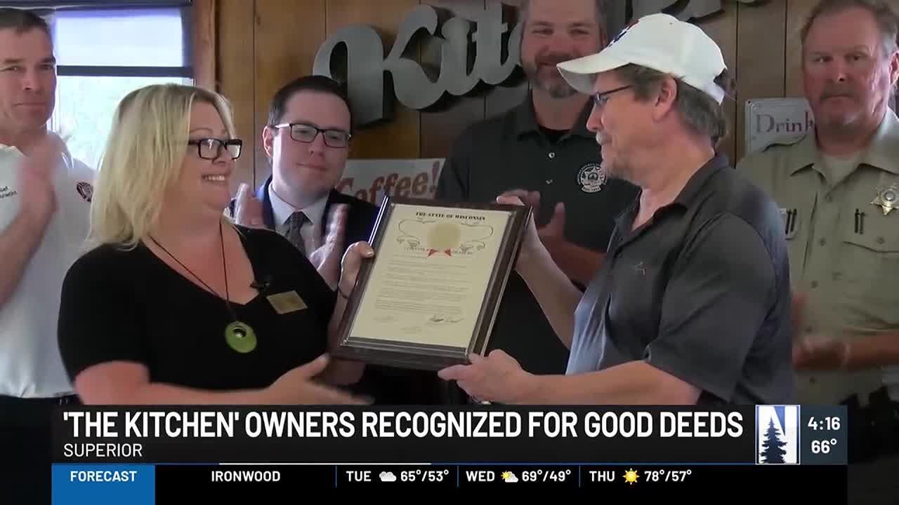‘The Kitchen’ owners recognized for good deeds around Superior - YouTube