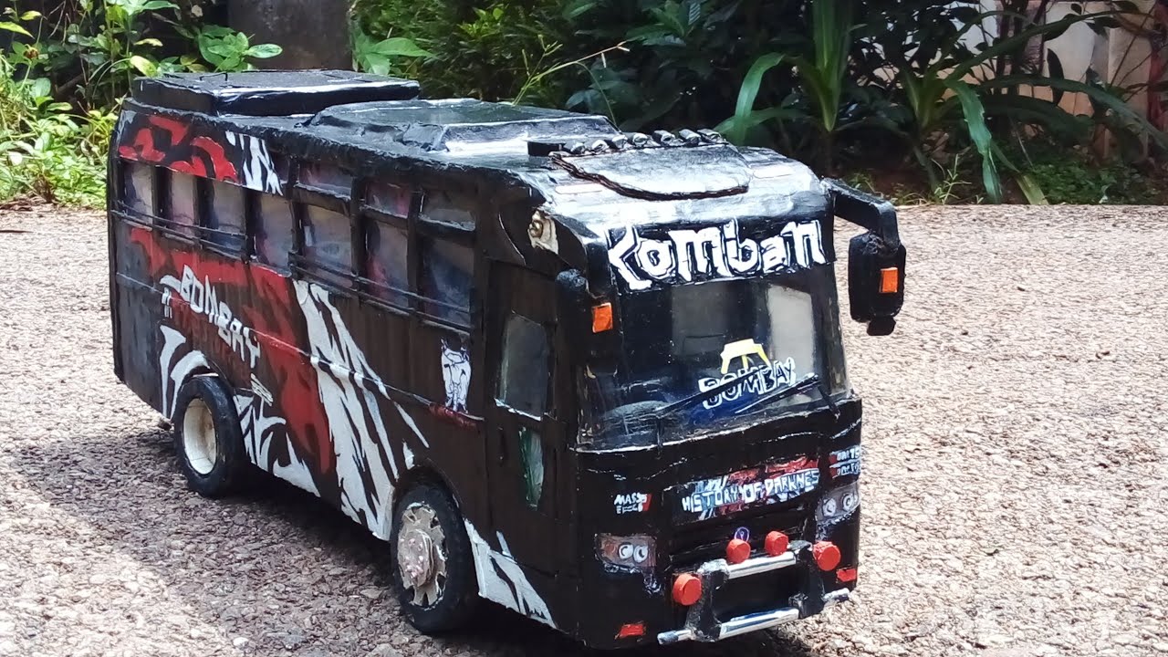 miniature zadone bus komban bombay making with cardboard - YouTube