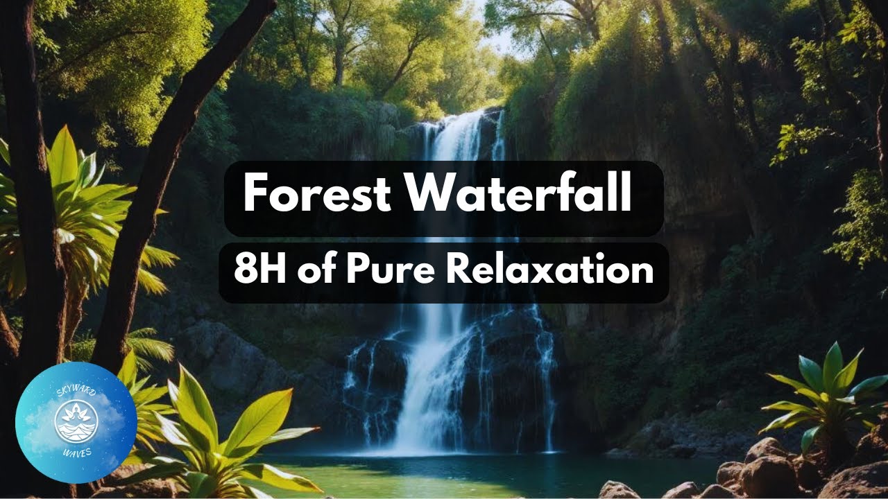 Waterfall Soundscape in the Forest | Cascading Water & Nature Sounds ...