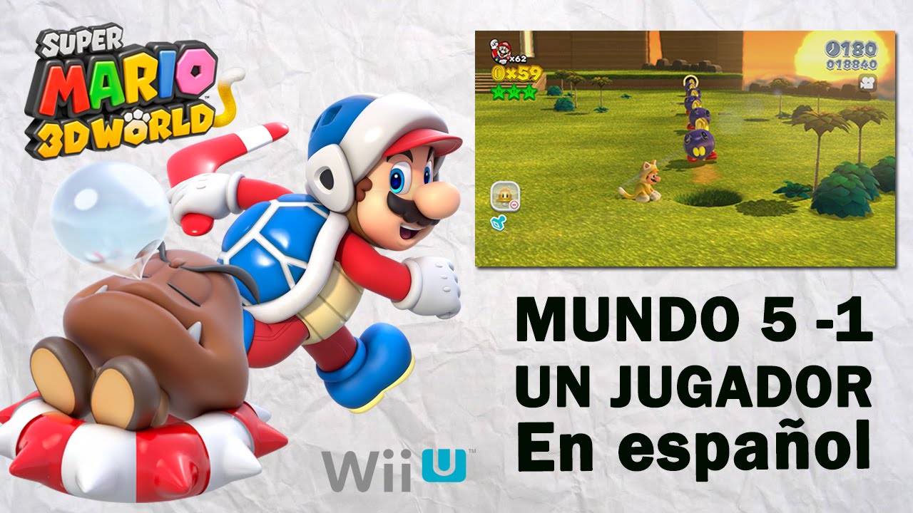 Super Mario 3D World Mundo 5 - 1 en español - YouTube