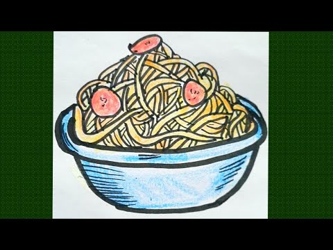 World Pasta day drawing | Easy drawing ideas | How to draw pasta - YouTube