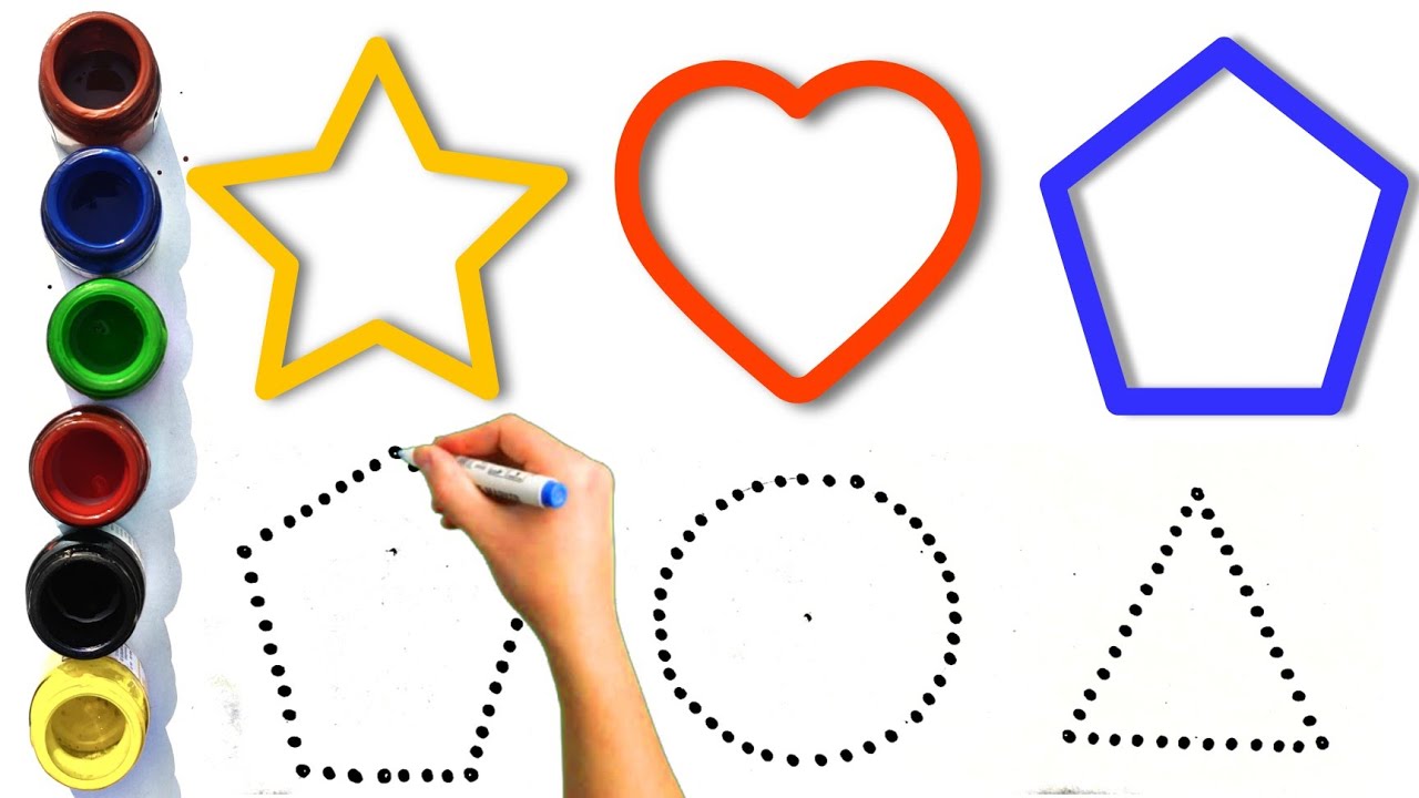 Kids learning shape drawing by using different colors, kids drawing ...