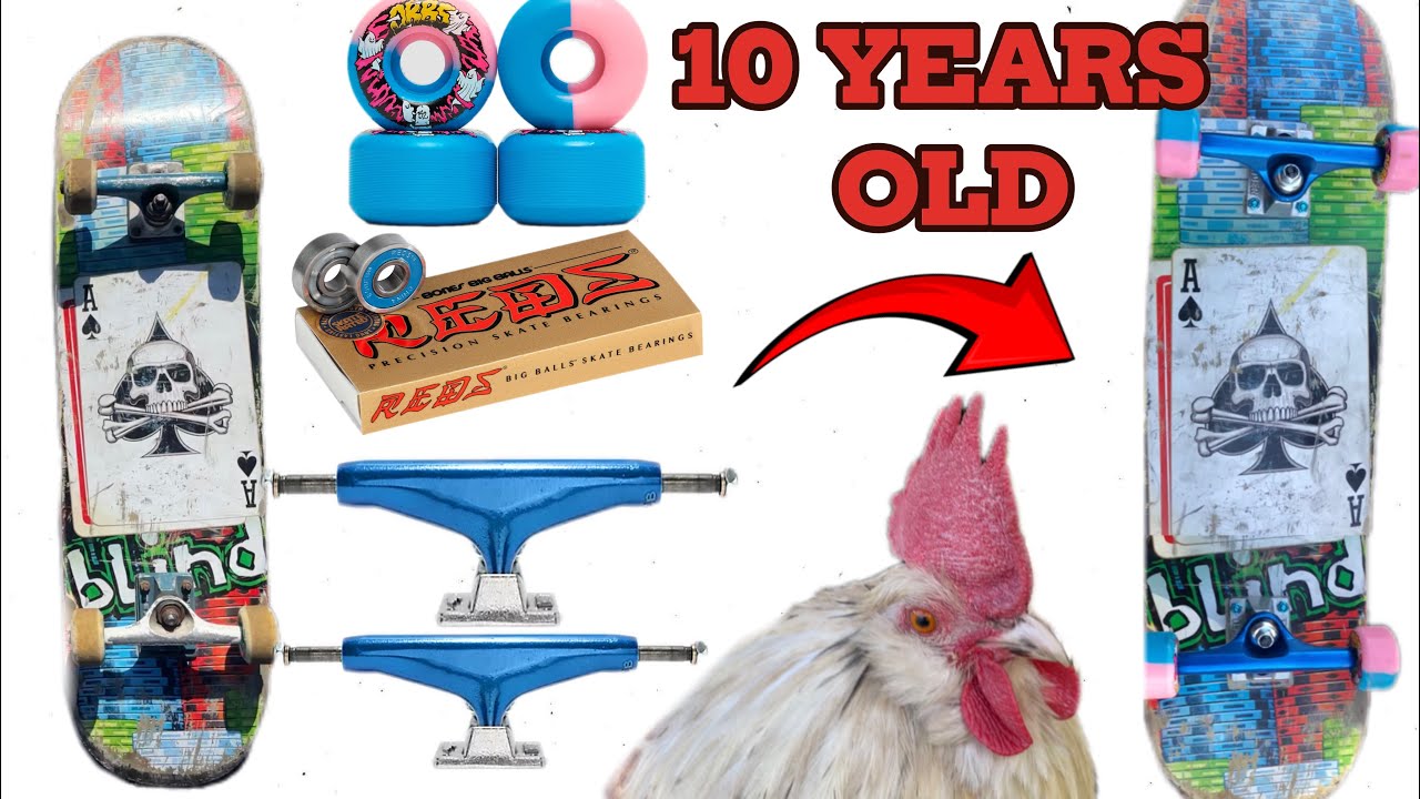 10 Year Old Skateboard Gets a New Setup ft. Angry Rooster - YouTube