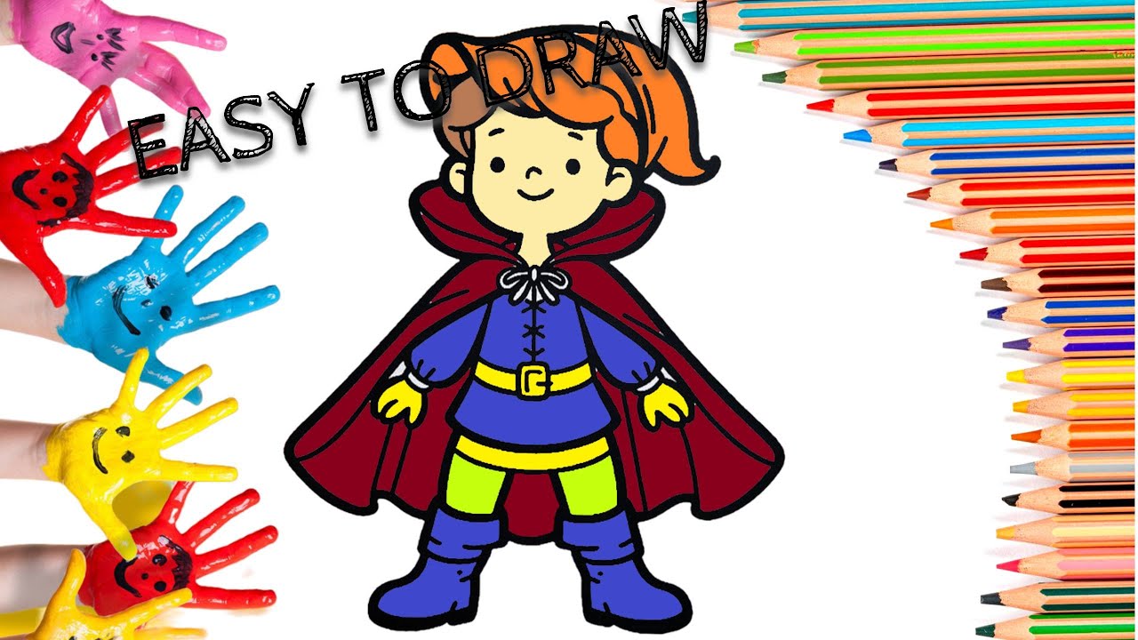How to DRAW a PRINCE EASILY | Drawing lesson step by step for kids and ...