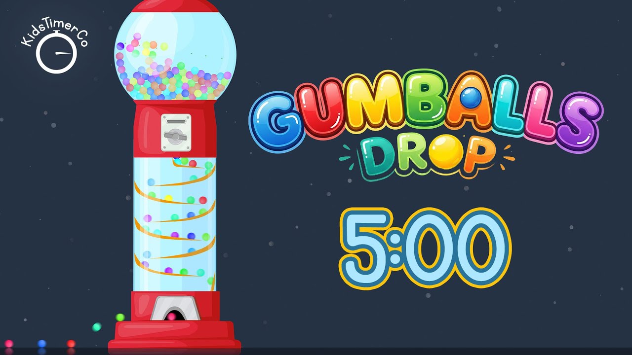 5 Min Gumball Machine Countdown! 🔴🍬 Fun Visual Timer for Kids - YouTube