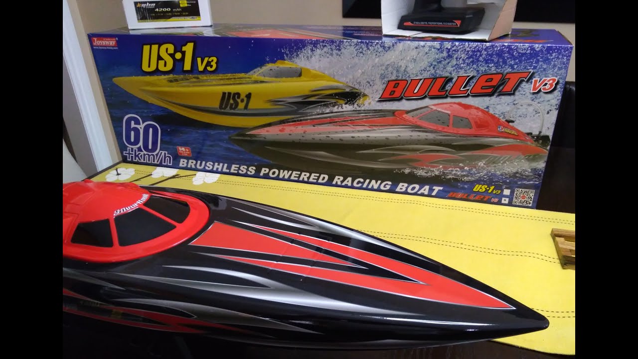 RC Speed Boat Joysway Bullet V3 4S Modified Shallow River Test! - YouTube