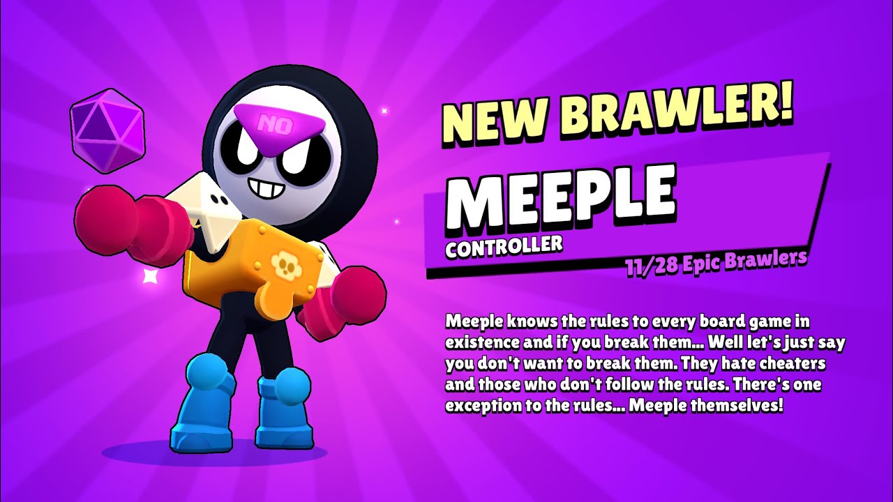 Playing the new brawler Meeple in brawl stars - YouTube