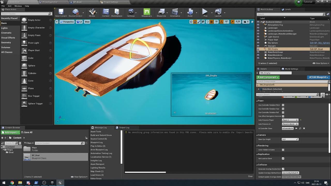 Creating a Boat in Unreal Engine 4 - UE4 Water Physics - Tutorial #1 - YouTube
