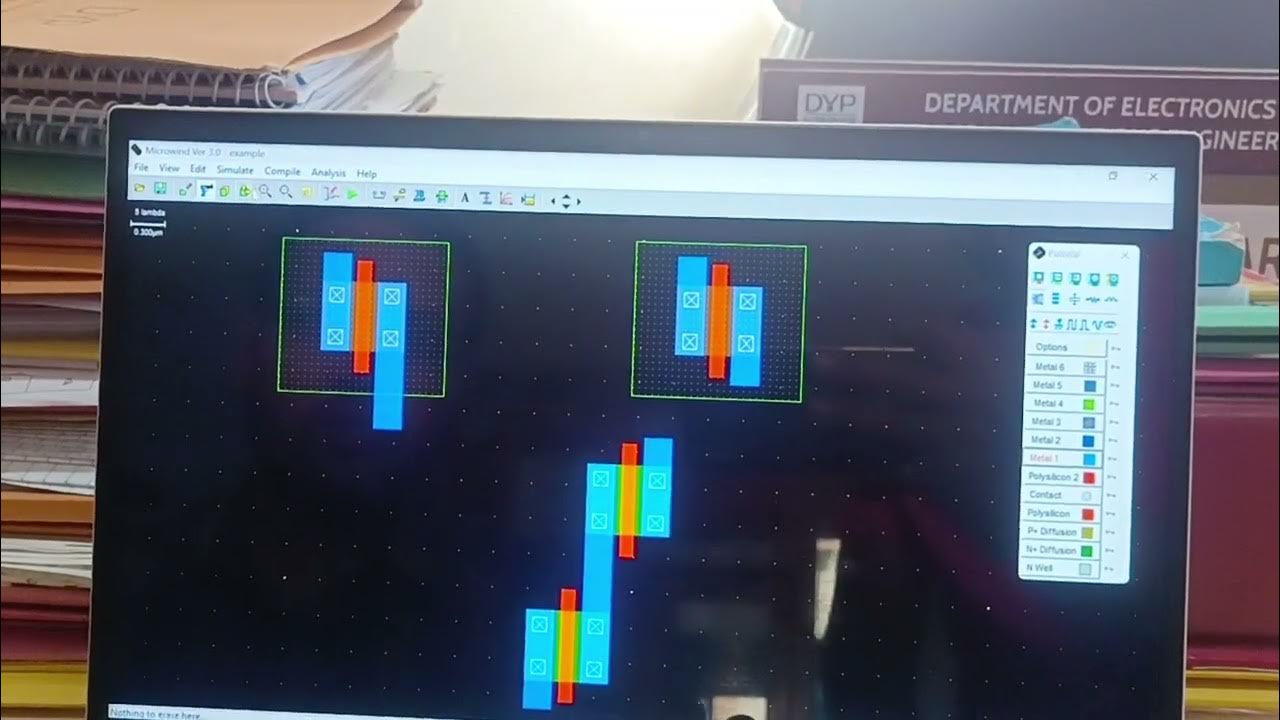 VLSI practical 7b : NAND gate layout design using microwind - YouTube