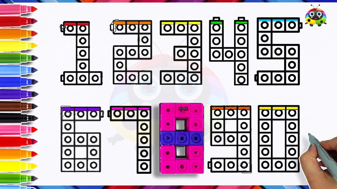 How To Draw Numbers With NumberBlocks Coloring For Kids | Drawing ...