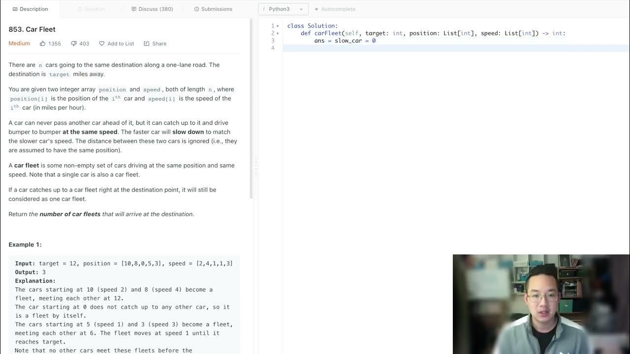 Car Fleet - Neetcode150 Series: (46 of 150) Leetcode - YouTube