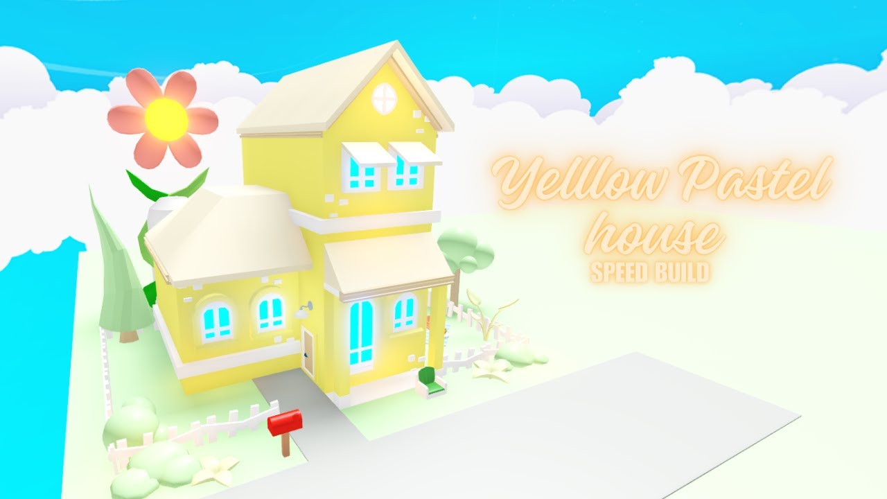 Cute Yellow Pastel House Glitch Build | Adopt me Roblox - YouTube