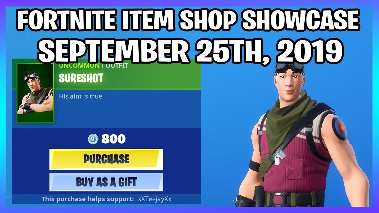*NEW* SURESHOT SKIN!! (Fortnite Item Shop 25th September) - YouTube