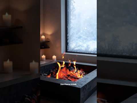🔥 Cozy Cabin in a Fierce Blizzard | ASMR Ambience: Crackling Fire & Howling Wind for Deep Sleep
