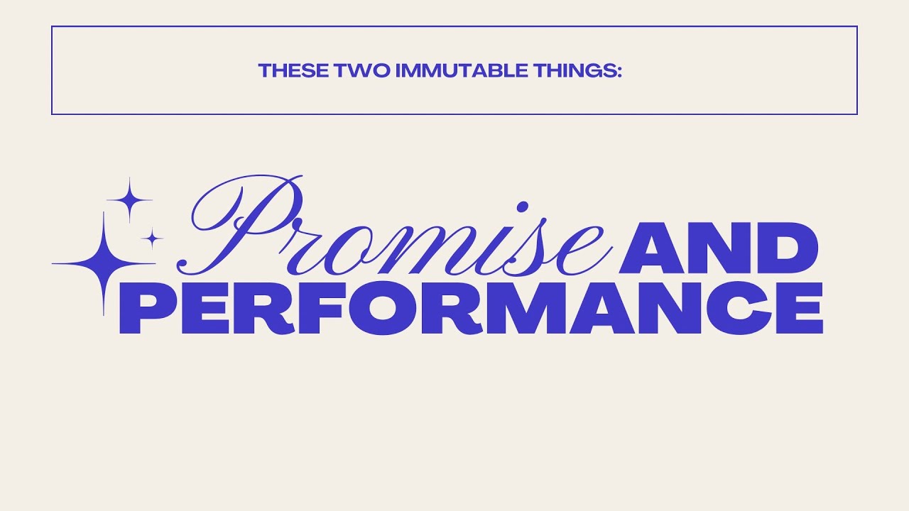 These Two Immutable Things - Promise and Performance - YouTube