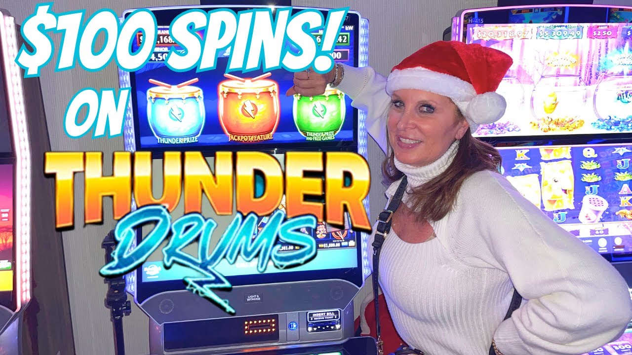 Pounding $100 SPINS on the NEW HIGH LIMIT THUNDER DRUMS SLOT! - YouTube