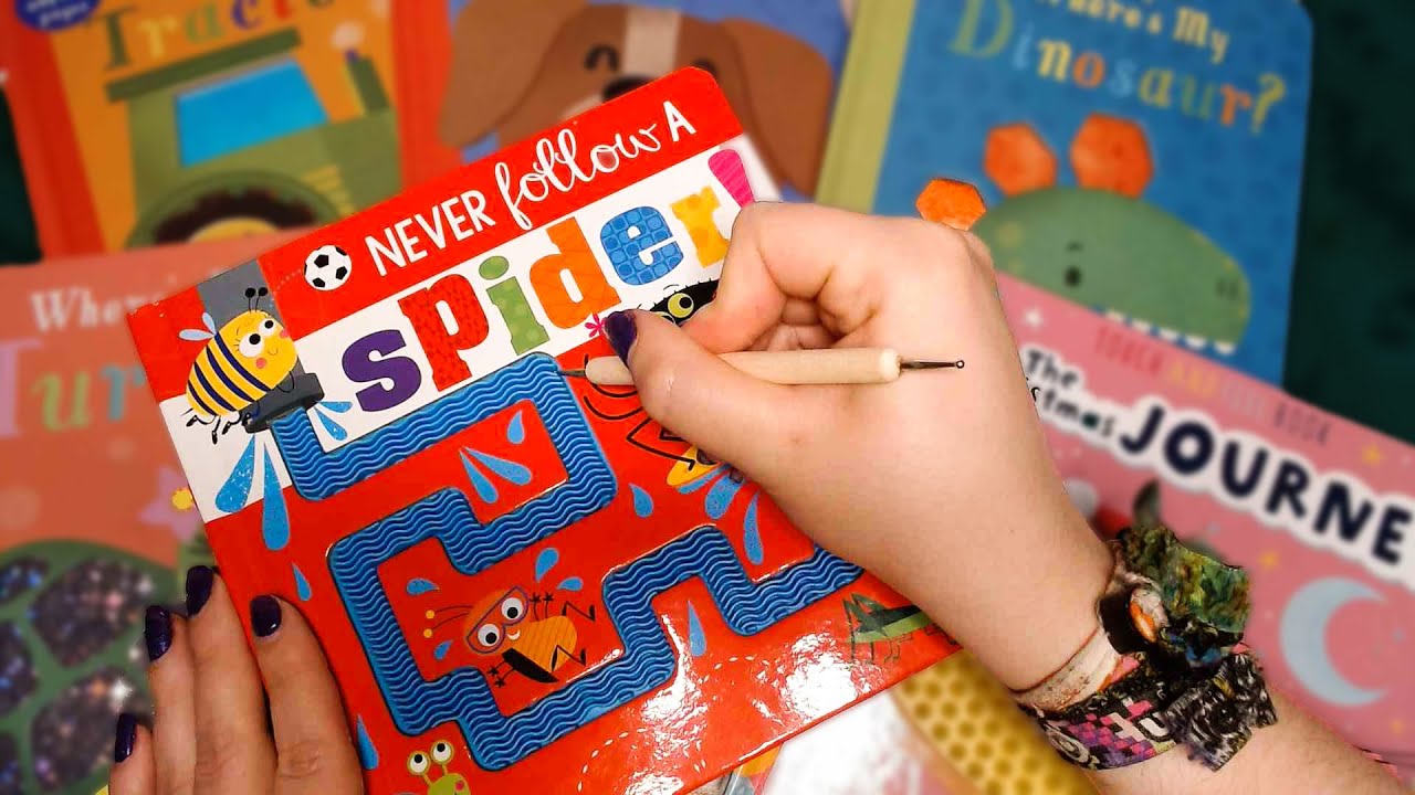 ASMR ♡ Textured Sensory Books ~ Lots of Crinkles, Scratching, Tapping ...
