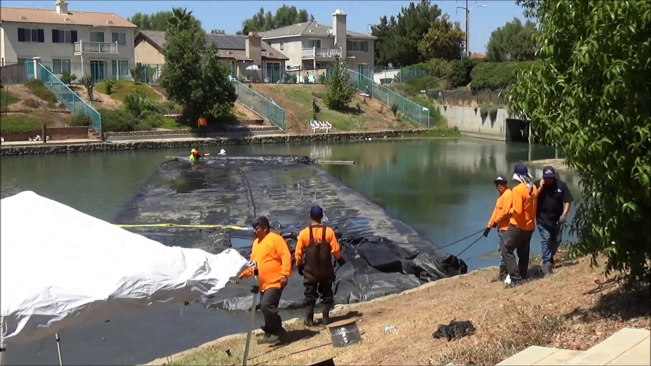 Residential Lake Excavation Isolation with 12ft AquaDam (2019) - YouTube