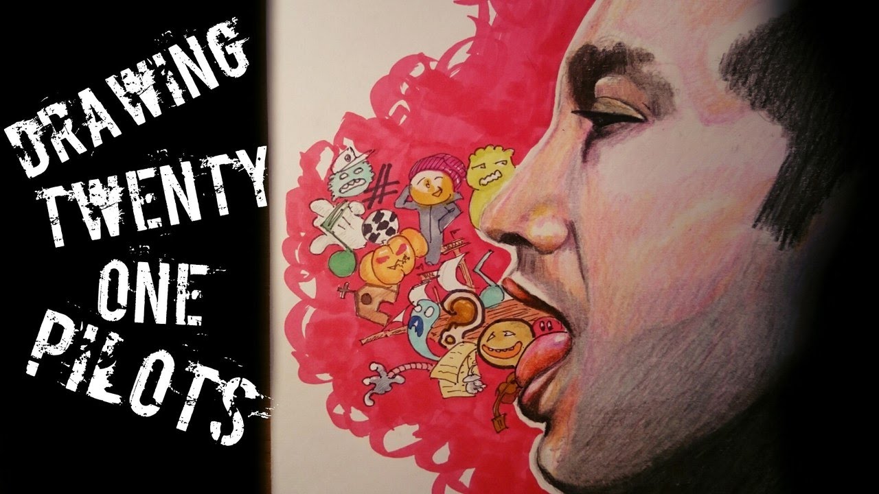 DRAWING TWENTY ONE PILOTS DOODLE ART!!| Touch markers Timelapse drawing ...