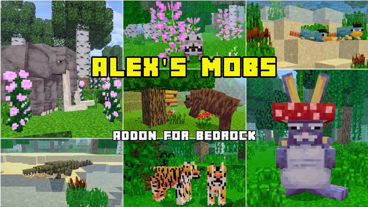 🐻ALEX'S MOBS ADDON😍 for minecraftPE 1.19 #addons - YouTube