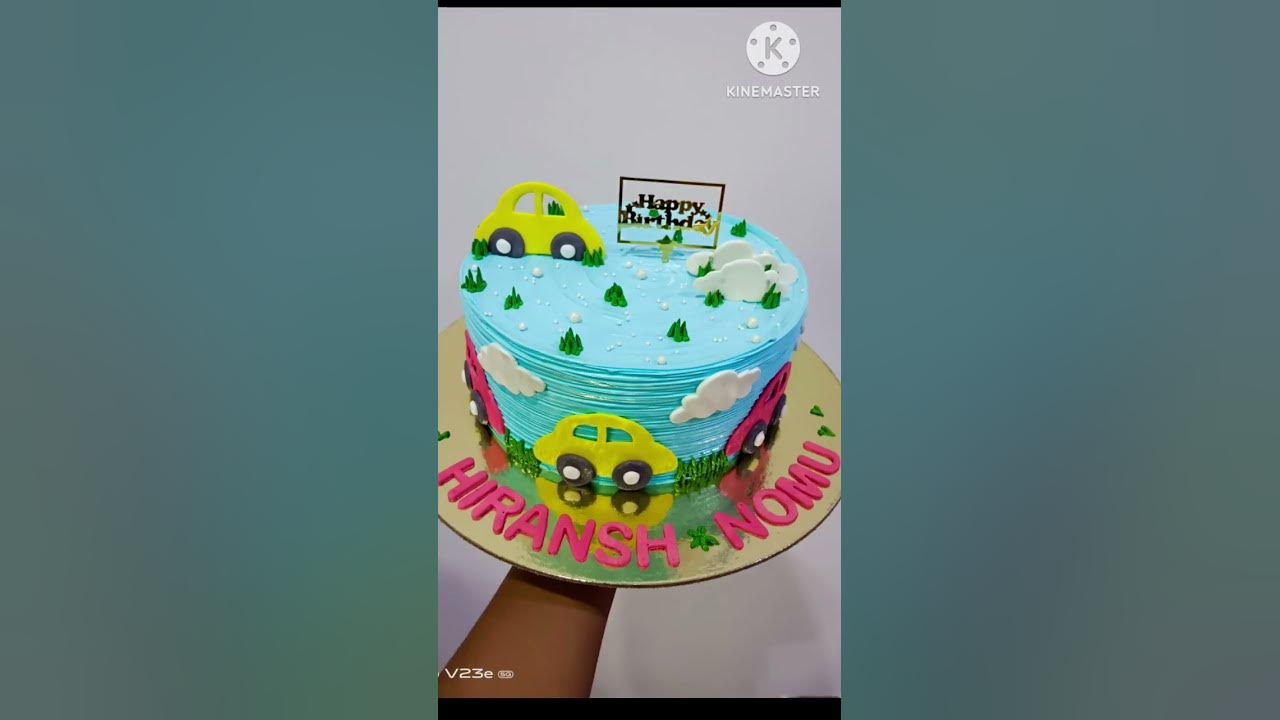 Car theme cake🚗🎂🌿and simple cake design ️🌸#cakes #shorts #birthdaycake - YouTube