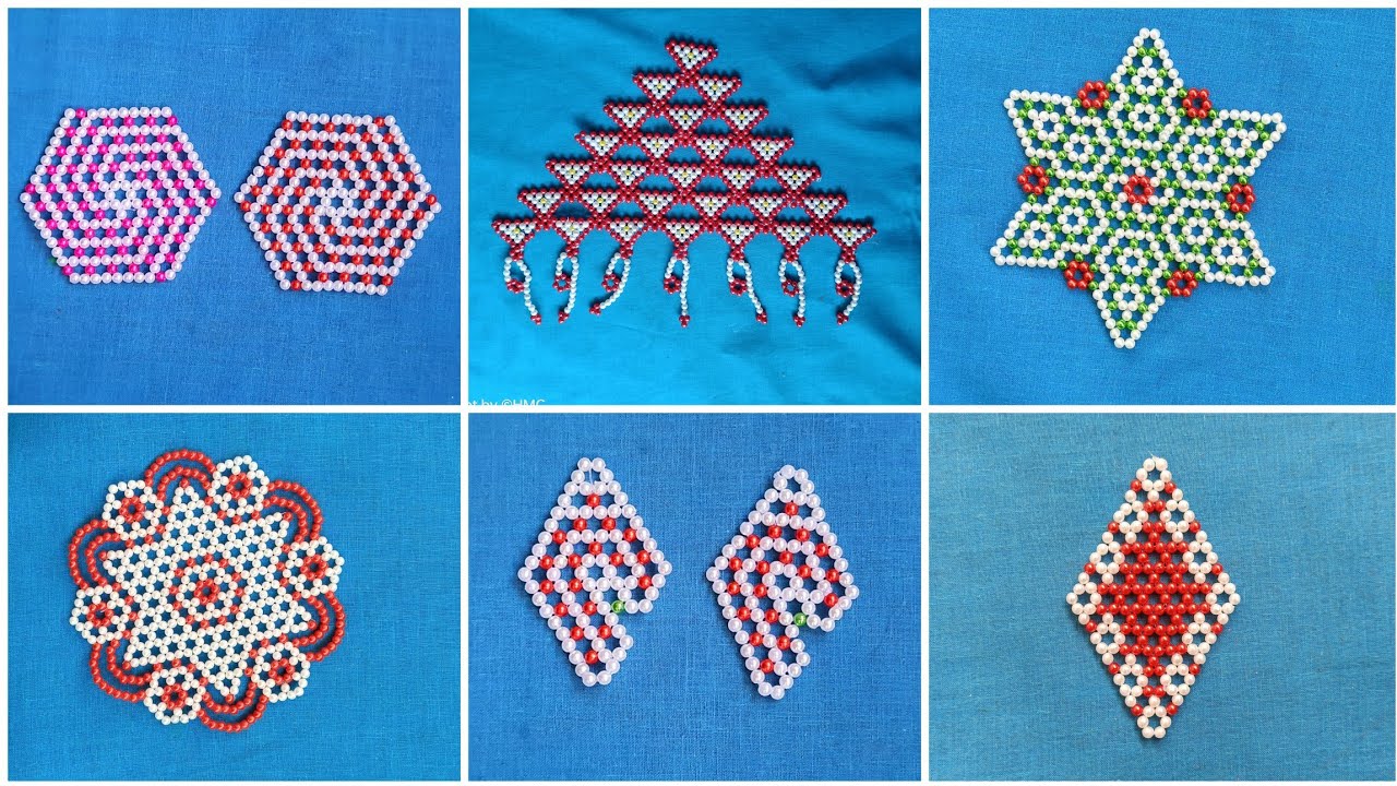 DIY 6 Easy Beaded Rangoli Designs | Beads Table Mat |How to make Ready ...