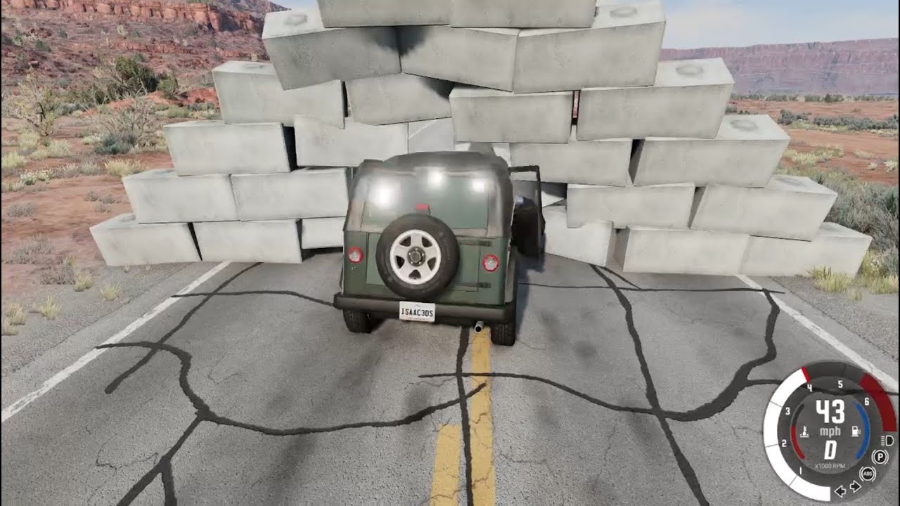Cars vs Cinderblock Wall beamng drive - YouTube