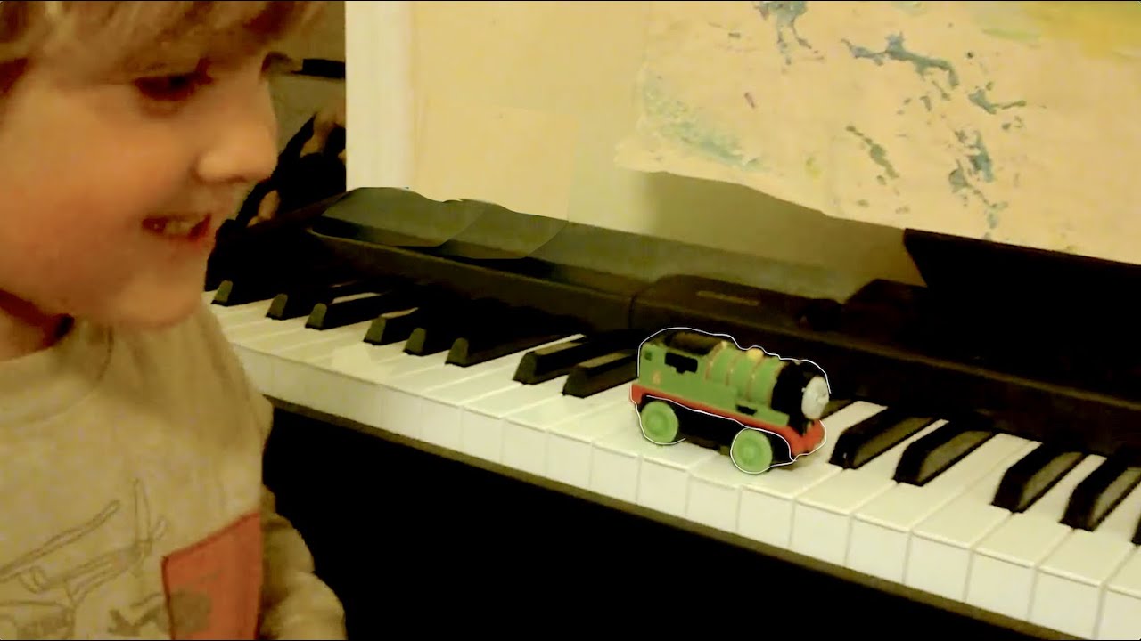 Zach's - Playtime Discovery- Percy the Engine on a Piano Keyboard ...