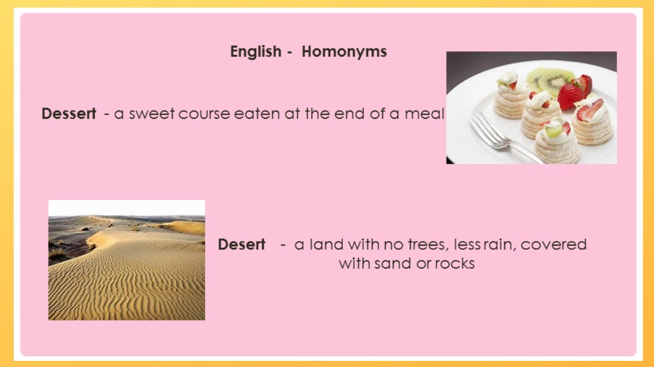 English Homonyms and homophones with examples and pictures - YouTube