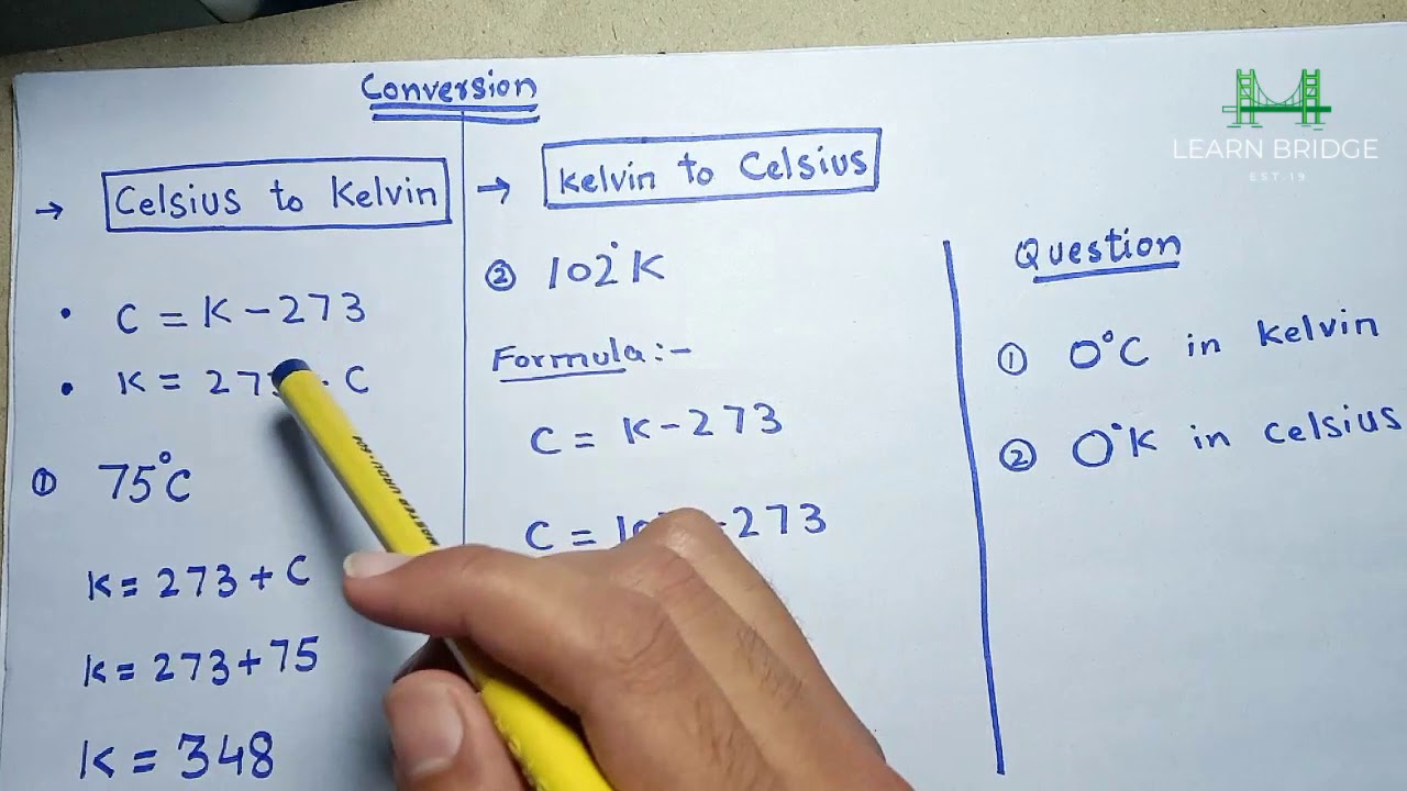 Celsius To Kelvin | Conversion || KELVIN TO CELSIUS - YouTube