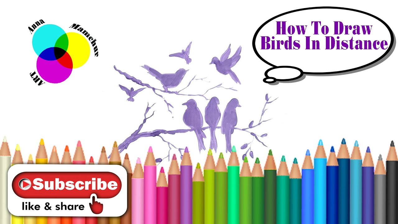 How To Draw Birds In Distance (Lesson 10-11) | Comment Dessiner des ...