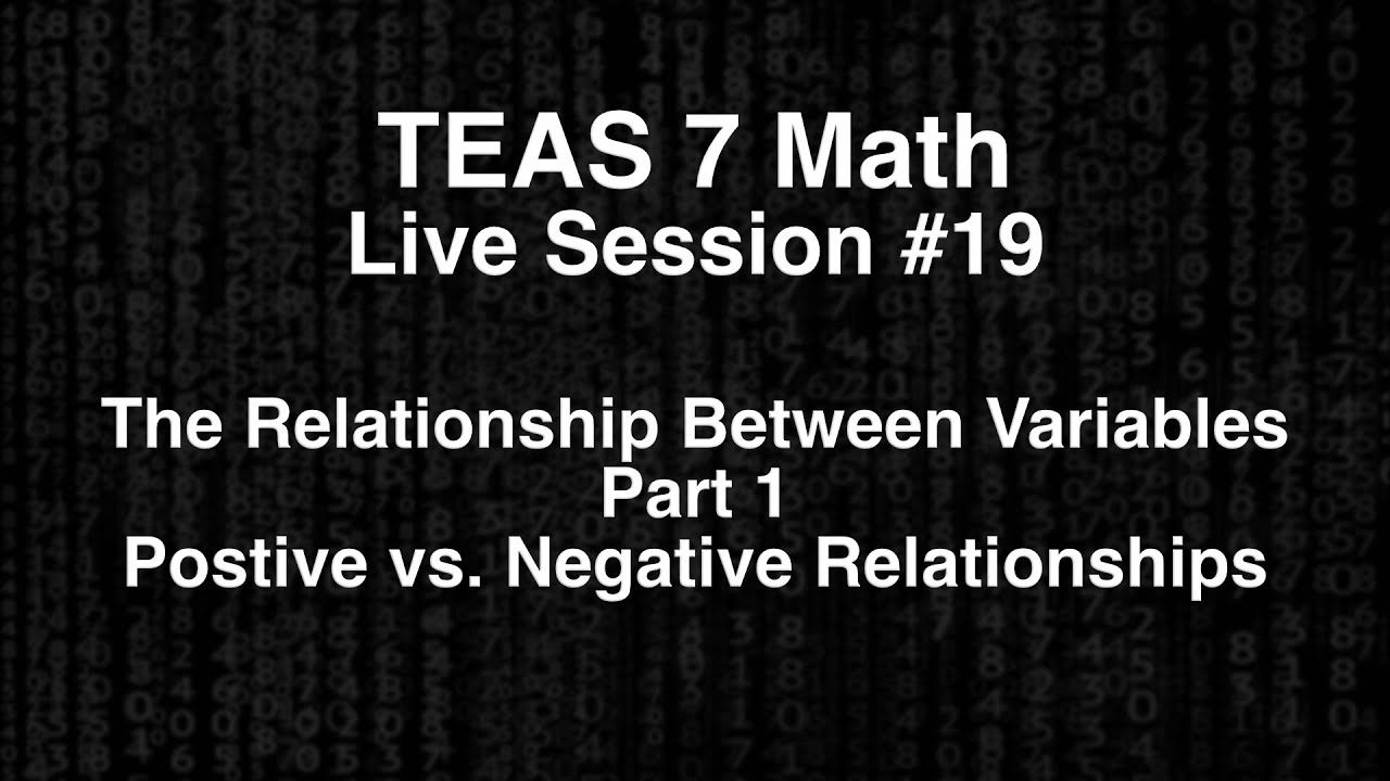 TEAS Math Live Session #19 - Positive vs. Negative Relationships - YouTube