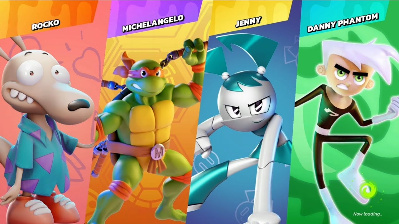 Nickelodeon all star brawl CPU Match:Rocko vs Michelangelo vs Jenny vs ...