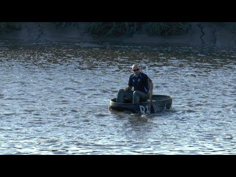 Very Rare Sight of Towy Coracle in Action - on the River Towy, of ...