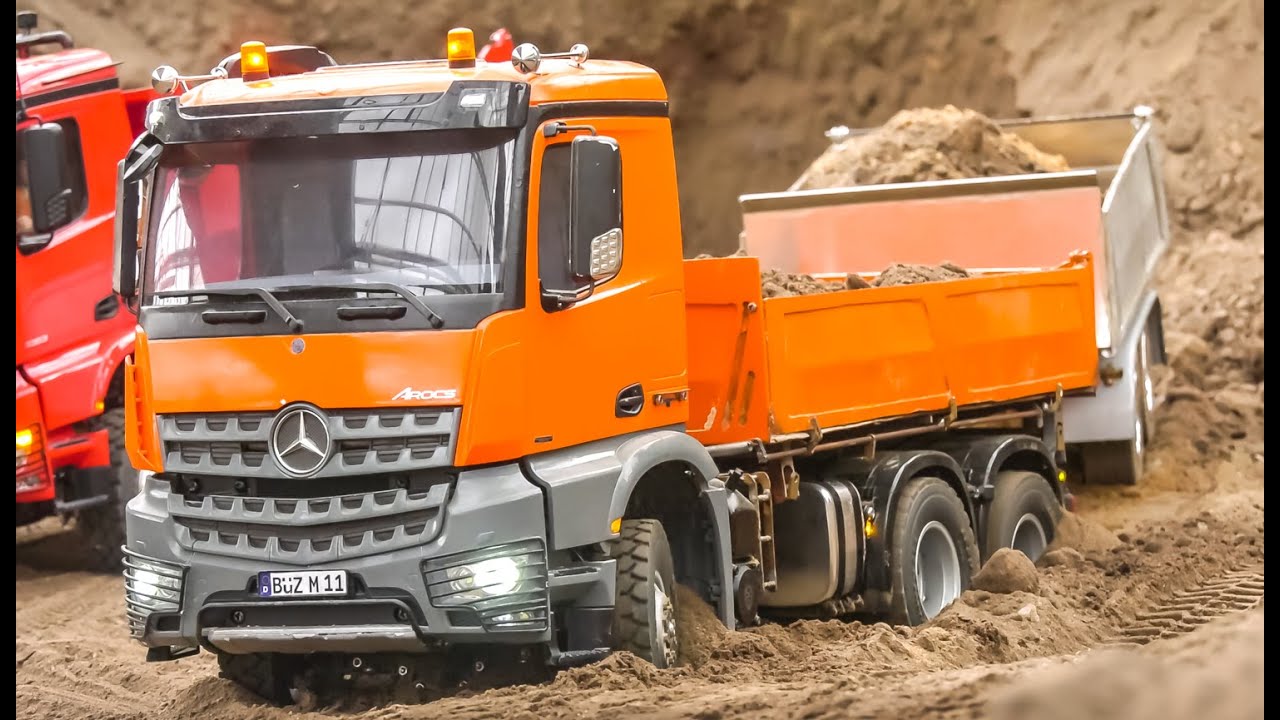 AMAZING RC Dump Trucks! Excavators! Big ACTION at RC-Glashaus! - YouTube