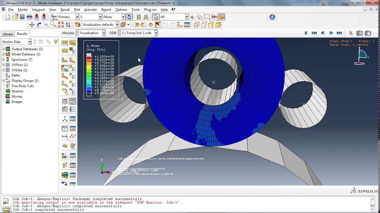 Abaqus Ring Rolling simulation - YouTube