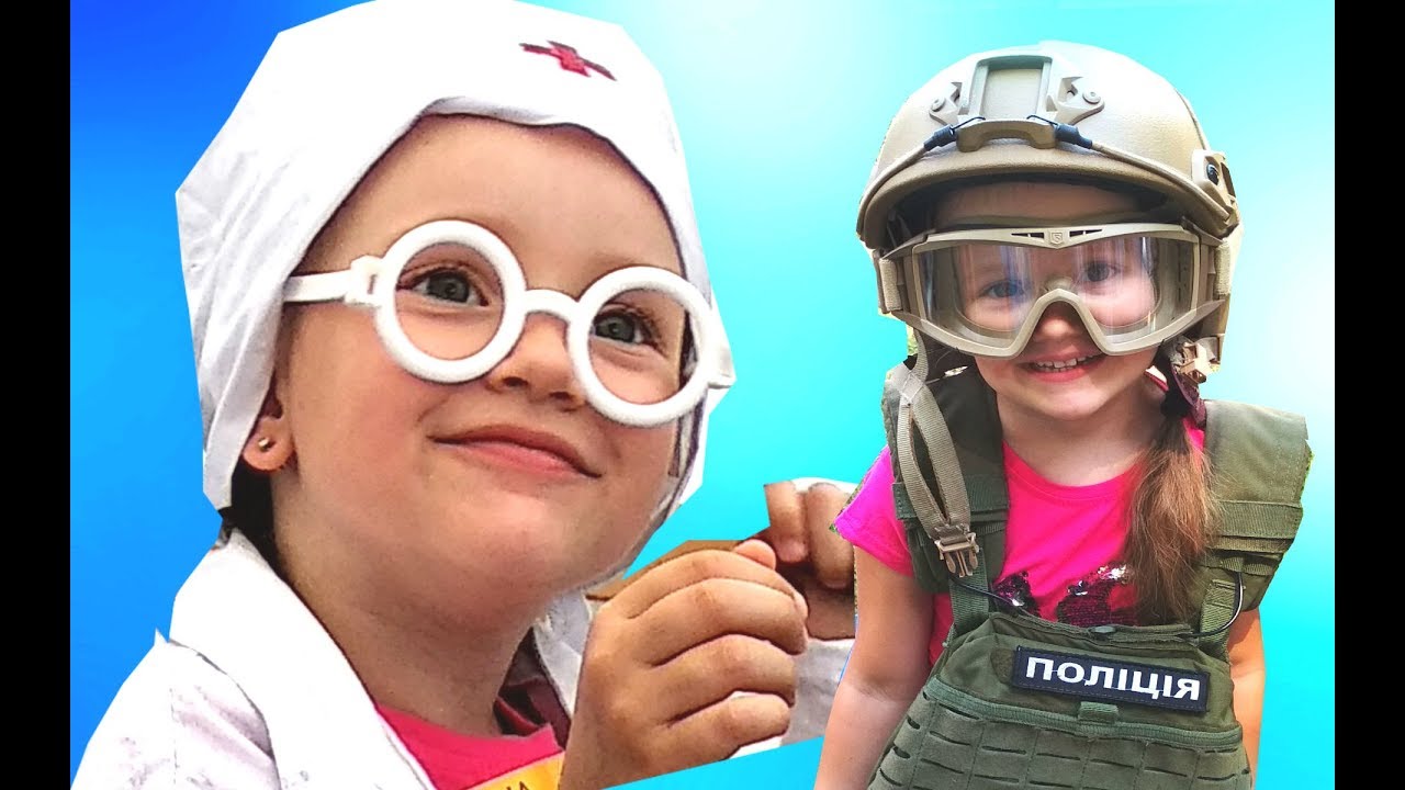 Learn Professions in English with Pretend play for kids in real life ...