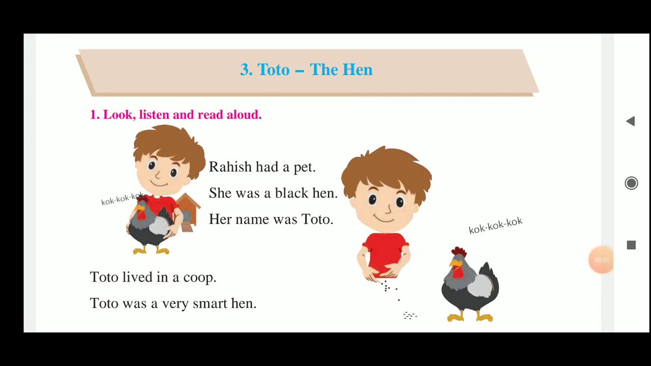 ""Toto - the hen poem class 1 English maharastra board - YouTube
