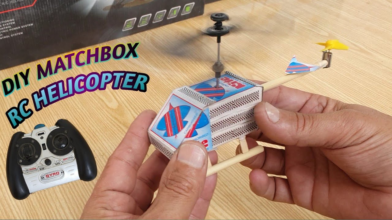 How to make diy matchbox mini helicopter at home use matchbox easy ...