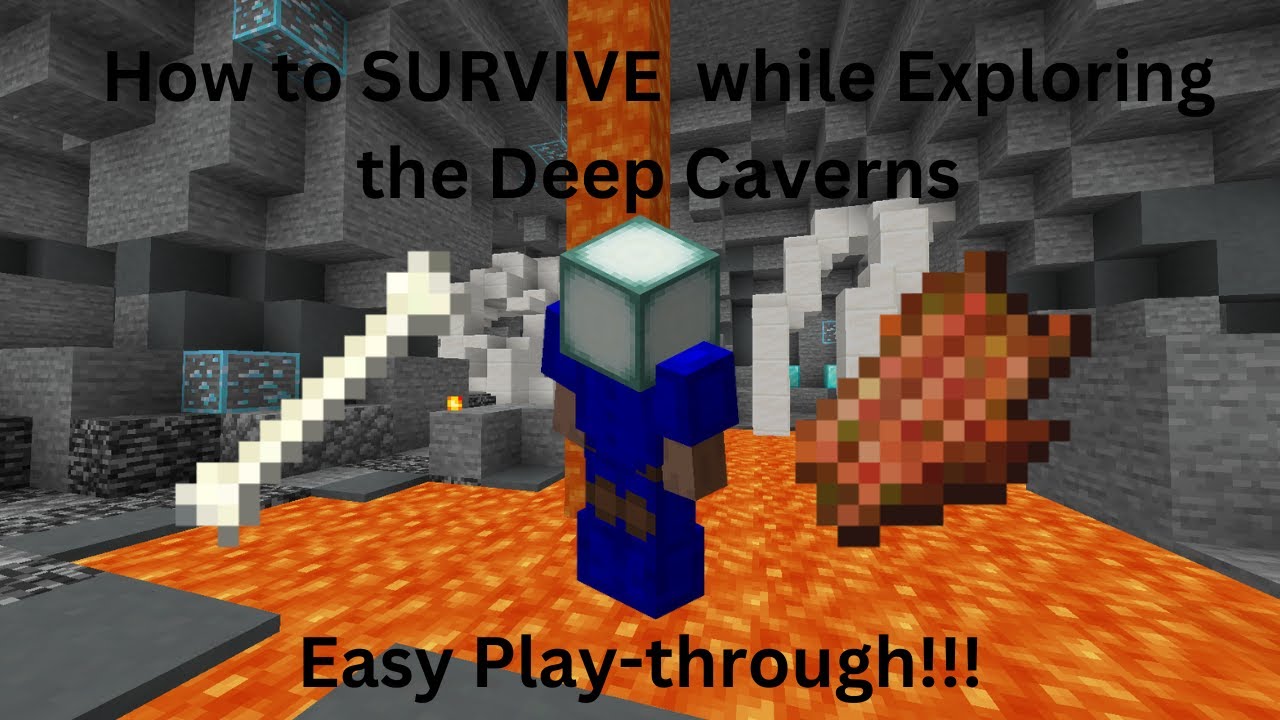 How to SURVIVE while exploring the Deep Caverns (Hypixel Skyblock ...