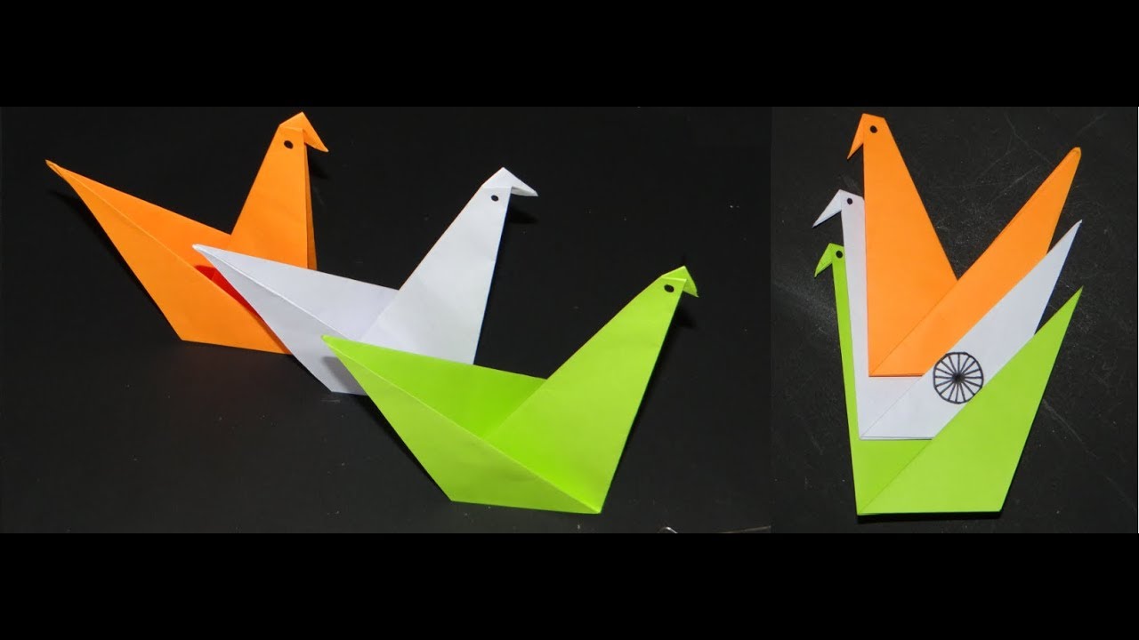 Origami Bird || Tri-Color || Independence day special || Republic day ...