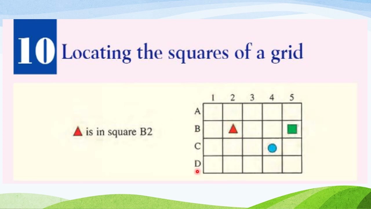 Math Grade 2 Chapter 10 Locating the squares of a grid - YouTube